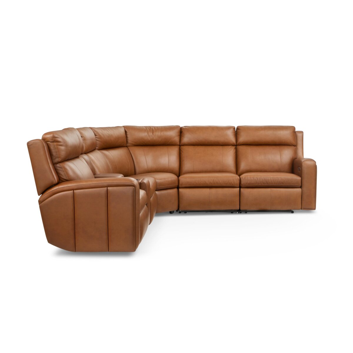 Wyatt Canyon Leather Power Reclining Sectional with Power Headrest ...