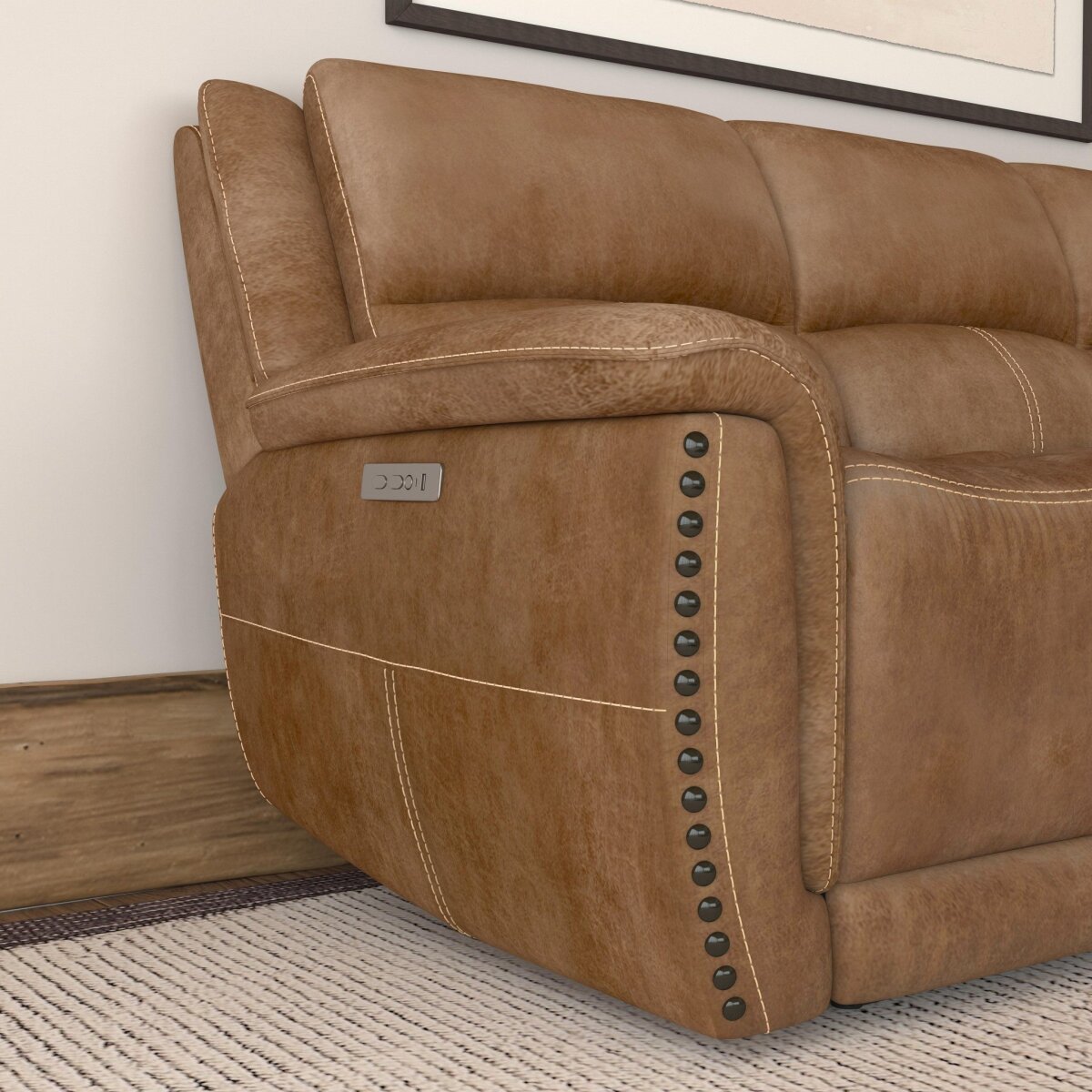 Beau Silt Fabric Power Reclining Sofa with Power Headrests - Room to ...